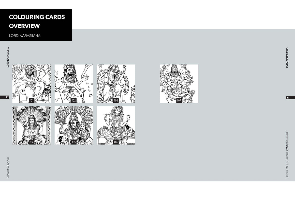 Colouring Cards 'LORD NARASIMHA'